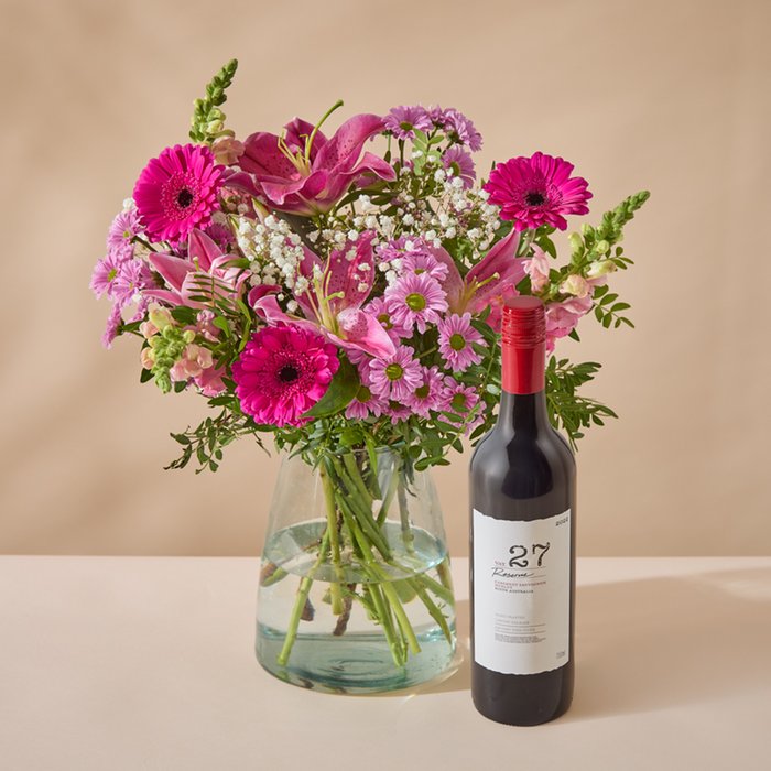 The Pink Blush & Virgin Wines Vat 27 Reserve Cabernet Sauvignon Merlot Gift Set | Moonpig